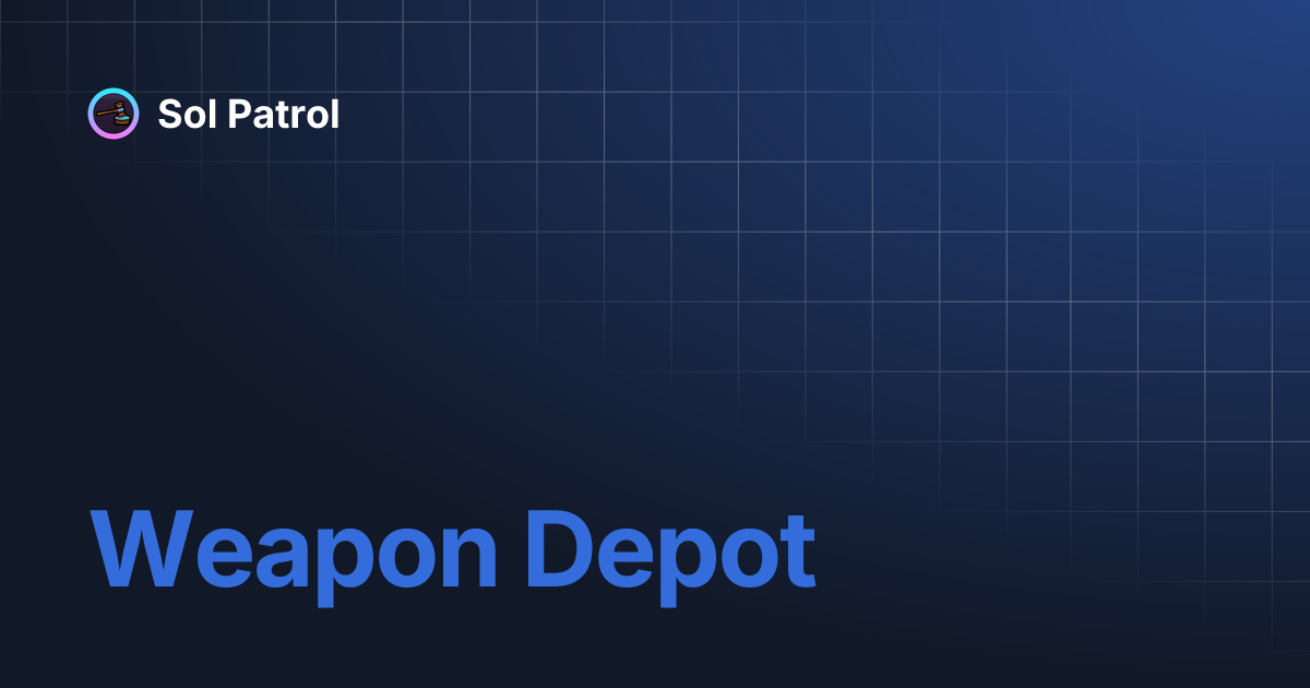 Weapon Depot | Sol Patrol